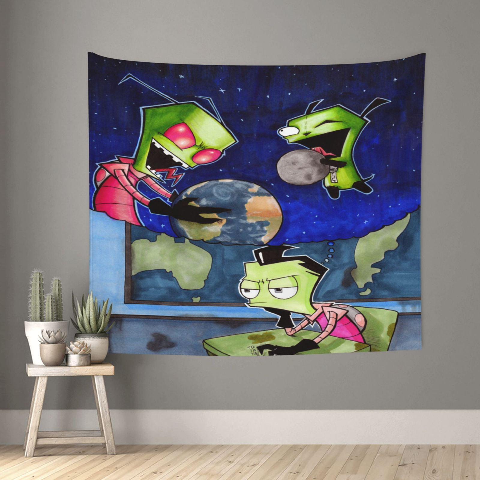 Invader Zim Wall Tapestry Anime Poster For Bedroom Aesthetics Funny ...