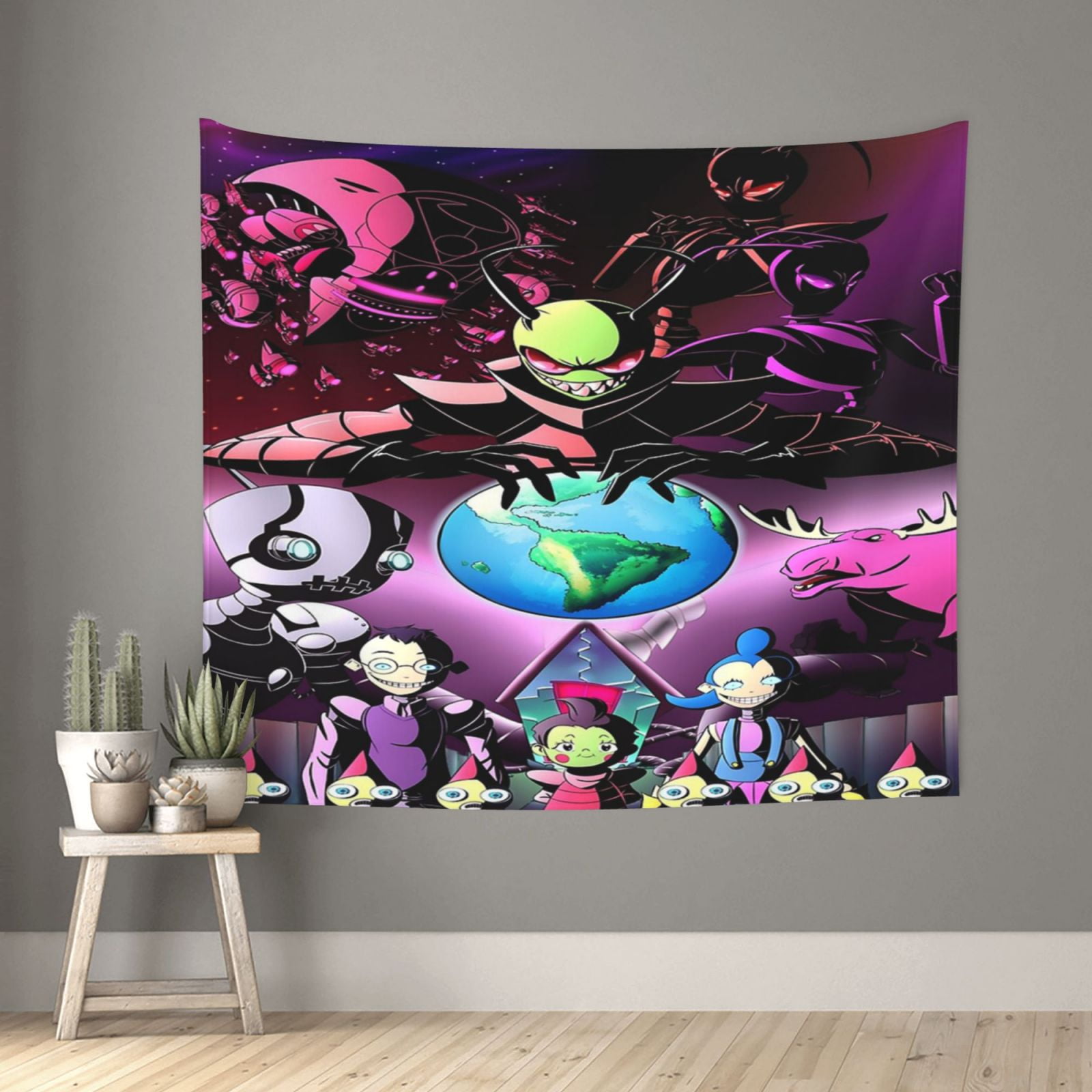 Invader Zim Wall Tapestry Anime Poster For Bedroom Aesthetics Funny ...