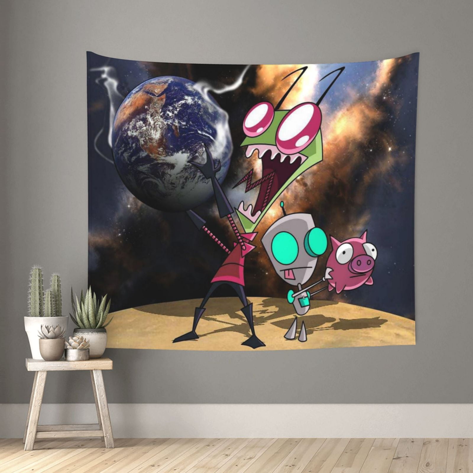 Invader Zim Wall Tapestry Anime Poster For Bedroom Aesthetics Funny ...