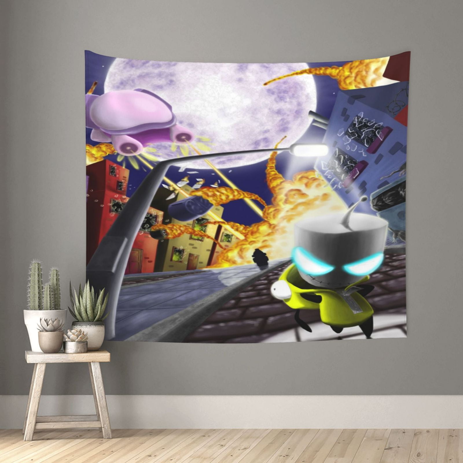 Invader Zim Wall Tapestry Anime Poster For Bedroom Aesthetics Funny ...