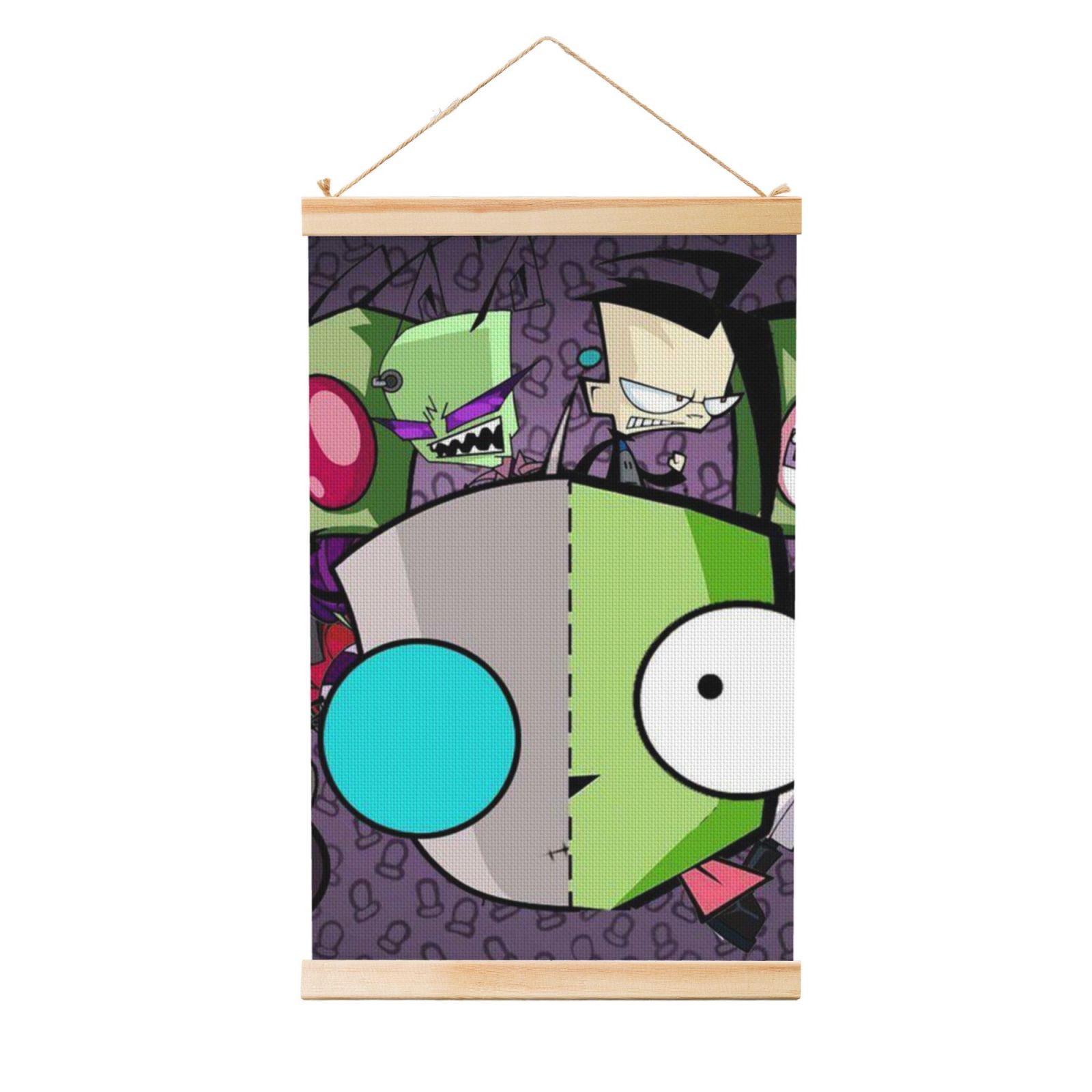 Invader Zim Wooden Shaft Hanging Poster Canvas Wall Hanging Banner ...