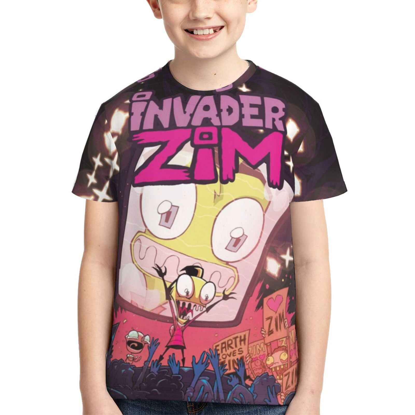 Invader Zim Youth Unisex T-Shirt Crewneck Short Sleeve Double-Sided ...
