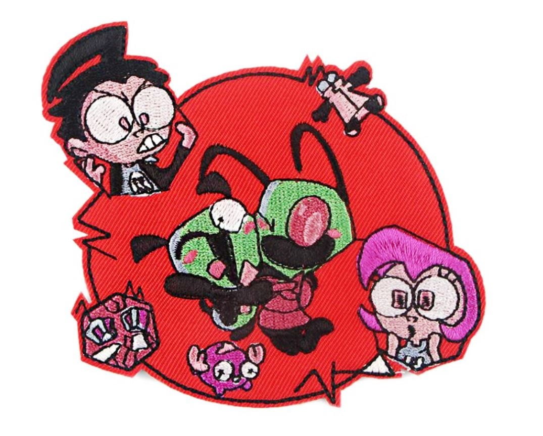 Invader Zim and Characters 3.5 Inches Wide Embroidered Iron On Patch ...