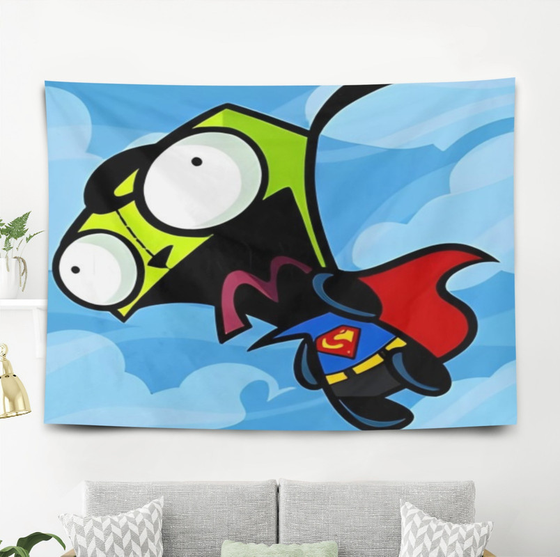 Invader Zim pattern wall hanging 50*60 inches high-quality peach skin ...