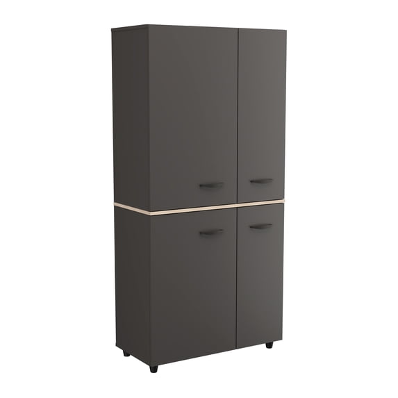 Inval Kratos Utility Storage Cabinet with 12 Tall Shelves and 4 Doors ...