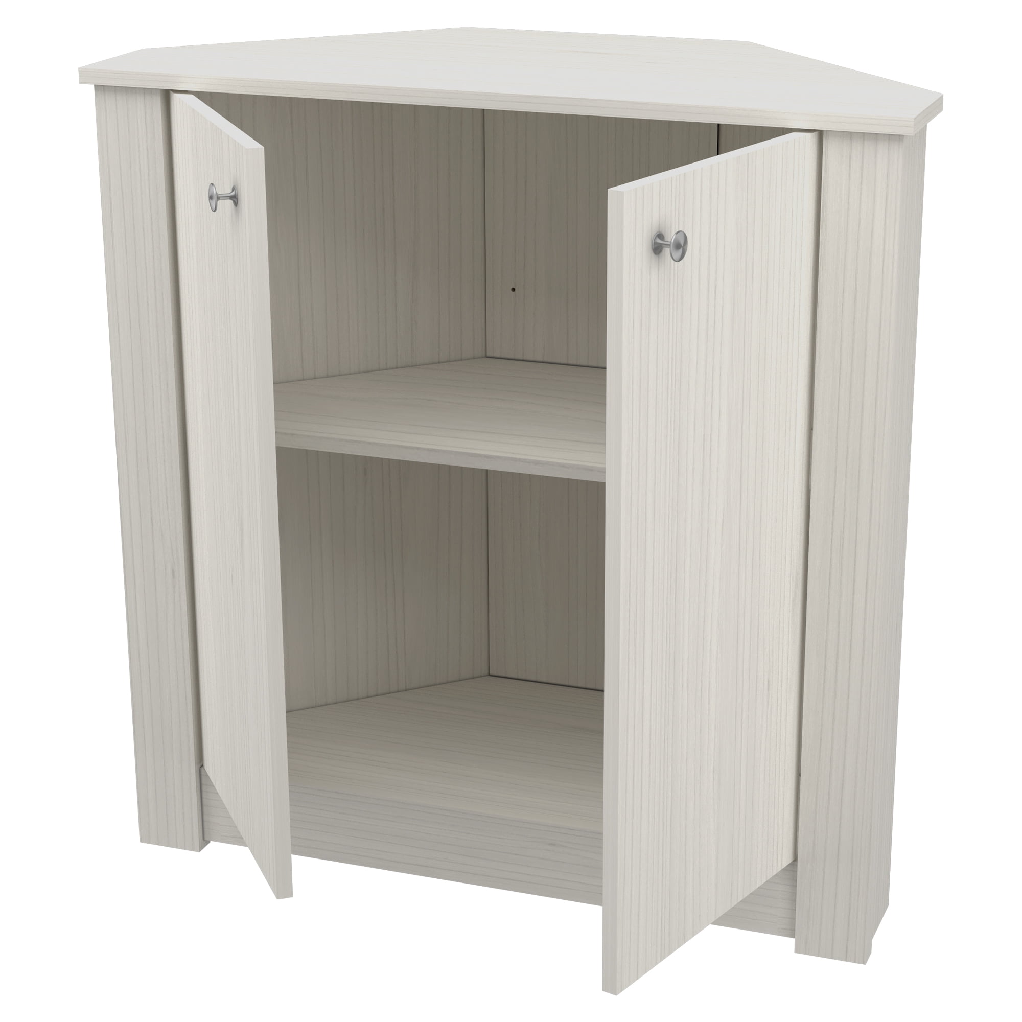 Inval 2-Door 2-Shelf Corner Accent Cabinet, Washed Oak - Walmart.com