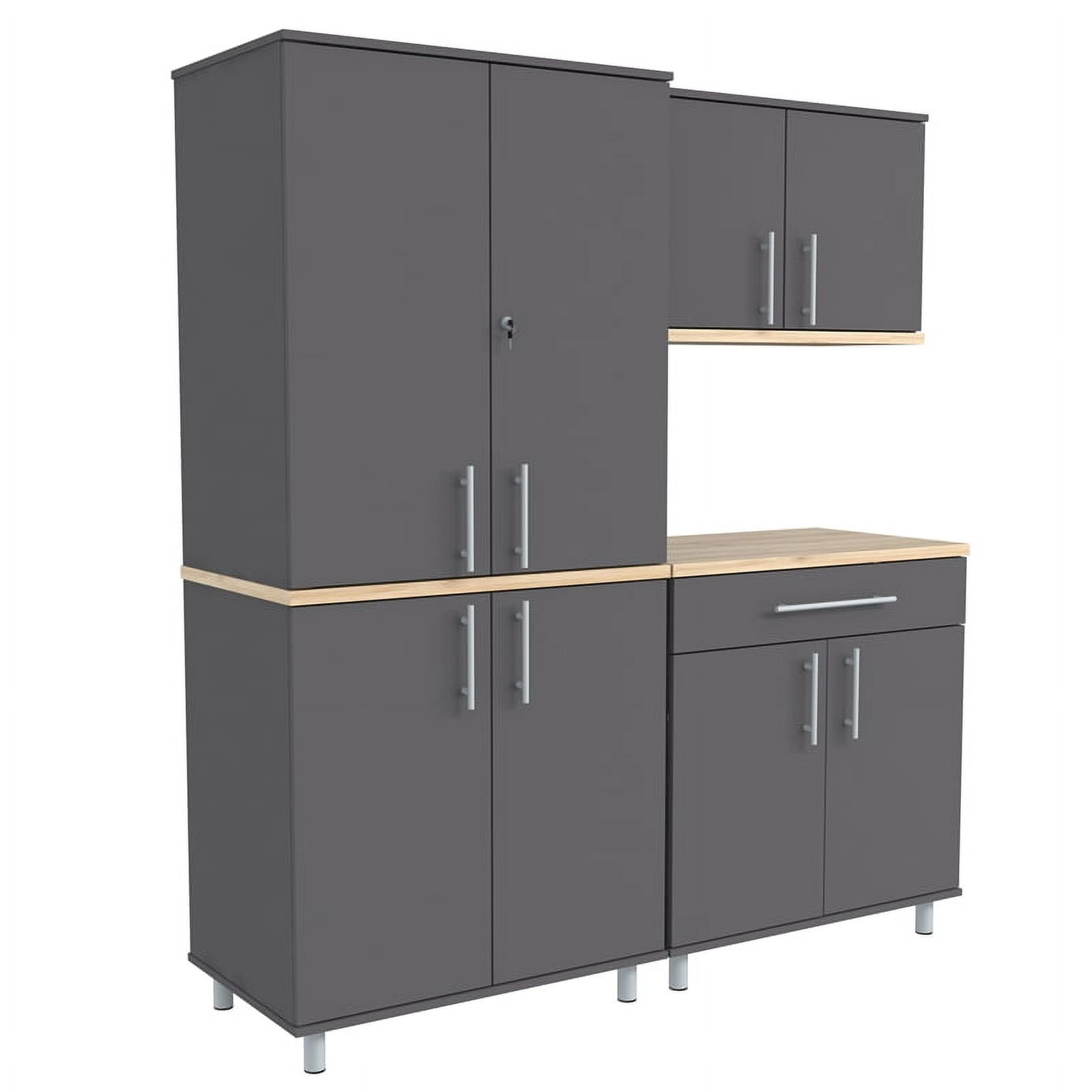 Inval Kratos 3-Piece Garage Storage System with Tall Doors & 9 Shelves ...