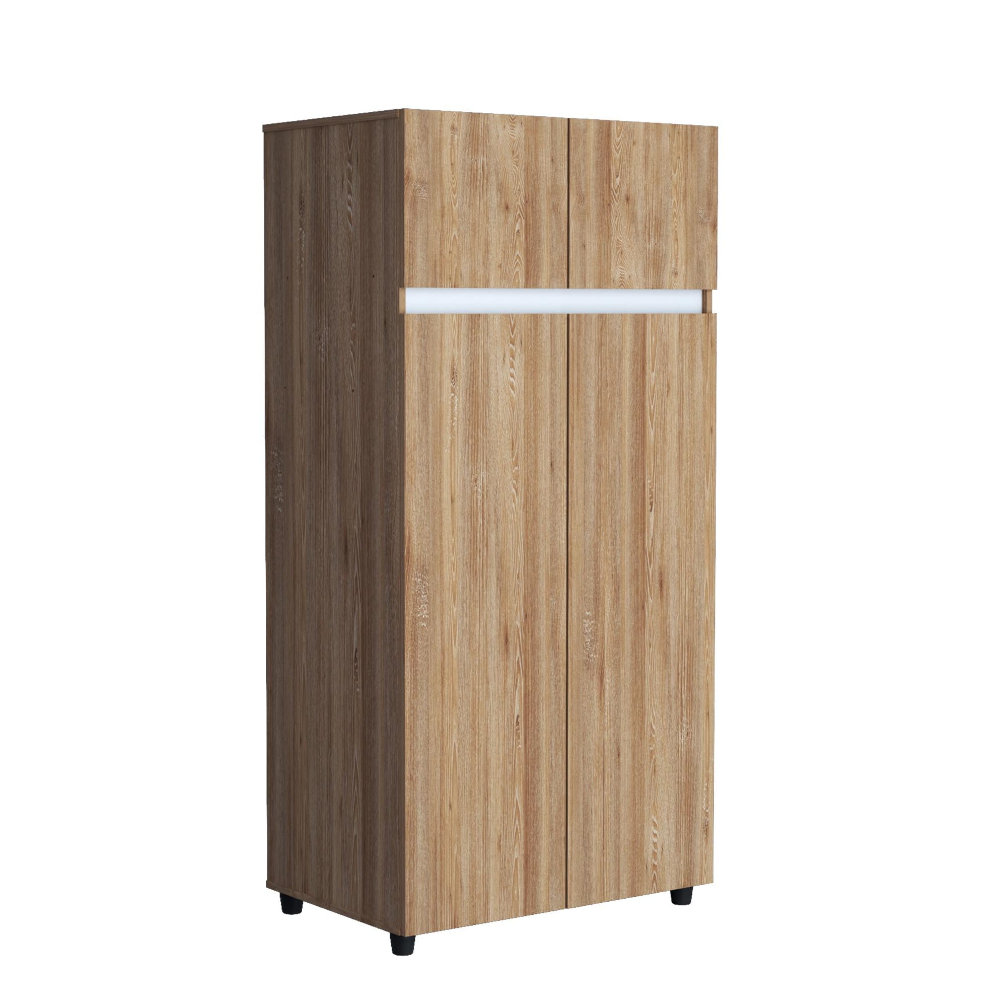 Free Shipping! Inval 65 Inch 2-Shelf Armoire Wardrobe Amaretto Oak ...