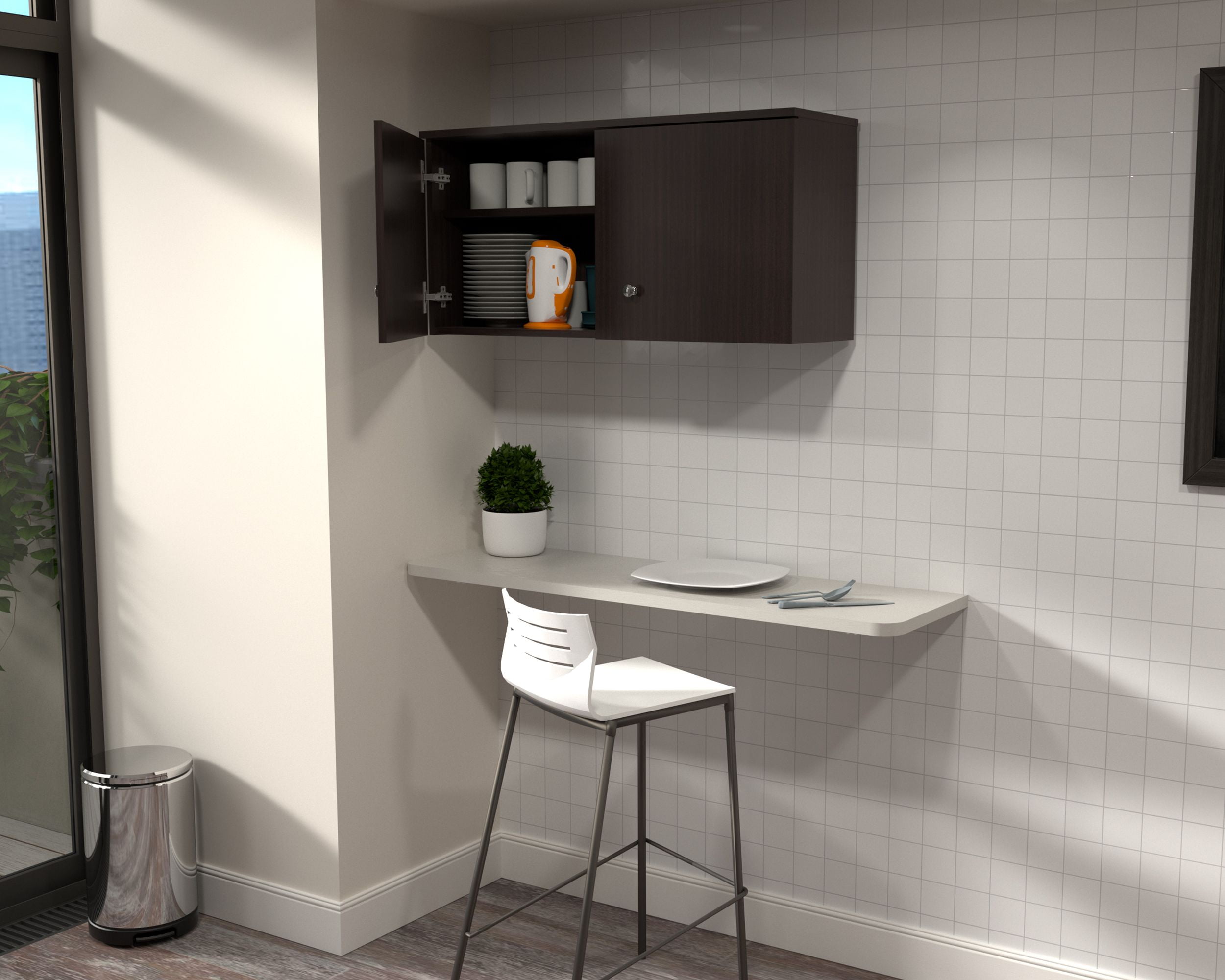 Inval Abrossia Kitchen Breakroom Wall Cabinet (36" x 17" x 11 ...