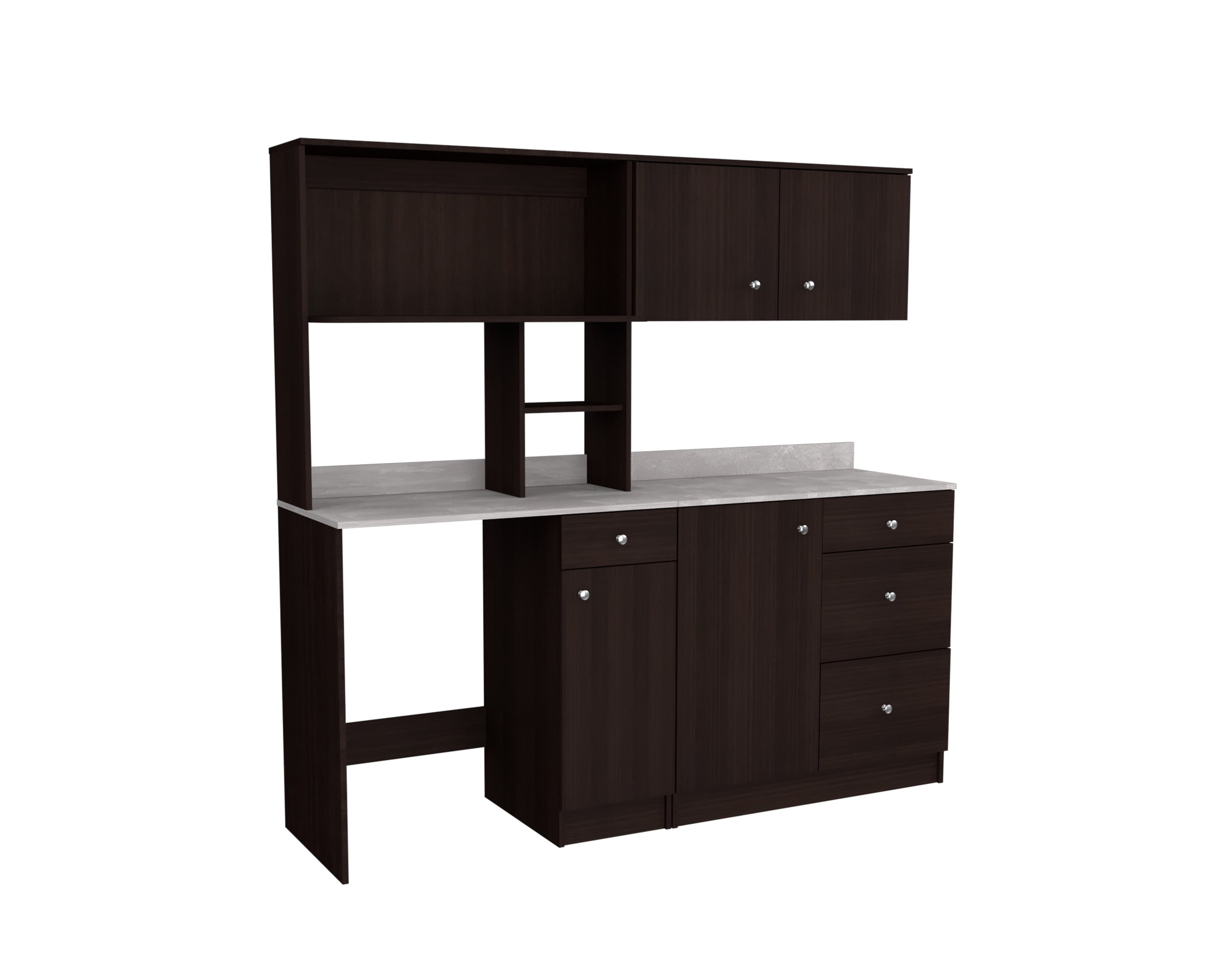 Inval Ambrossia 3-Piece 4-Drawer Breakroom Storage System, Espresso ...