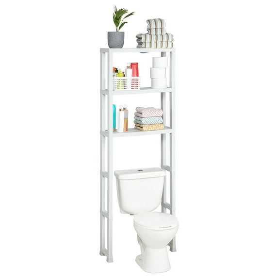 Inval America 3-Shelf Resin Bathroom Over-the-Toilet Shelving Unit in ...