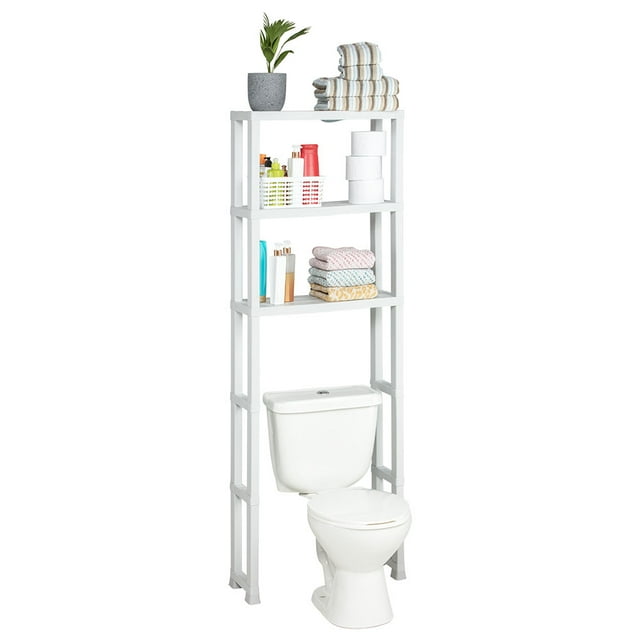 Inval America 3-Shelf Resin Bathroom Over-the-Toilet Shelving Unit in ...