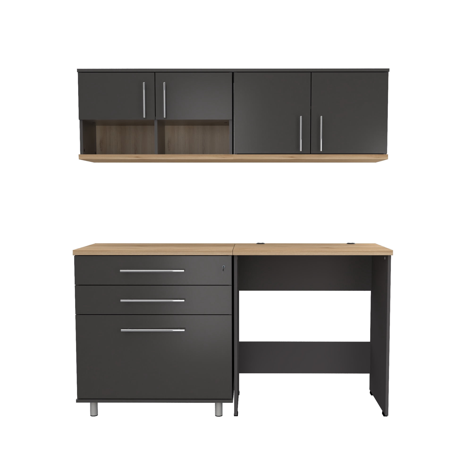 Inval America 4 pc Garage Storage System, Dark Gray & Maple - Walmart.com