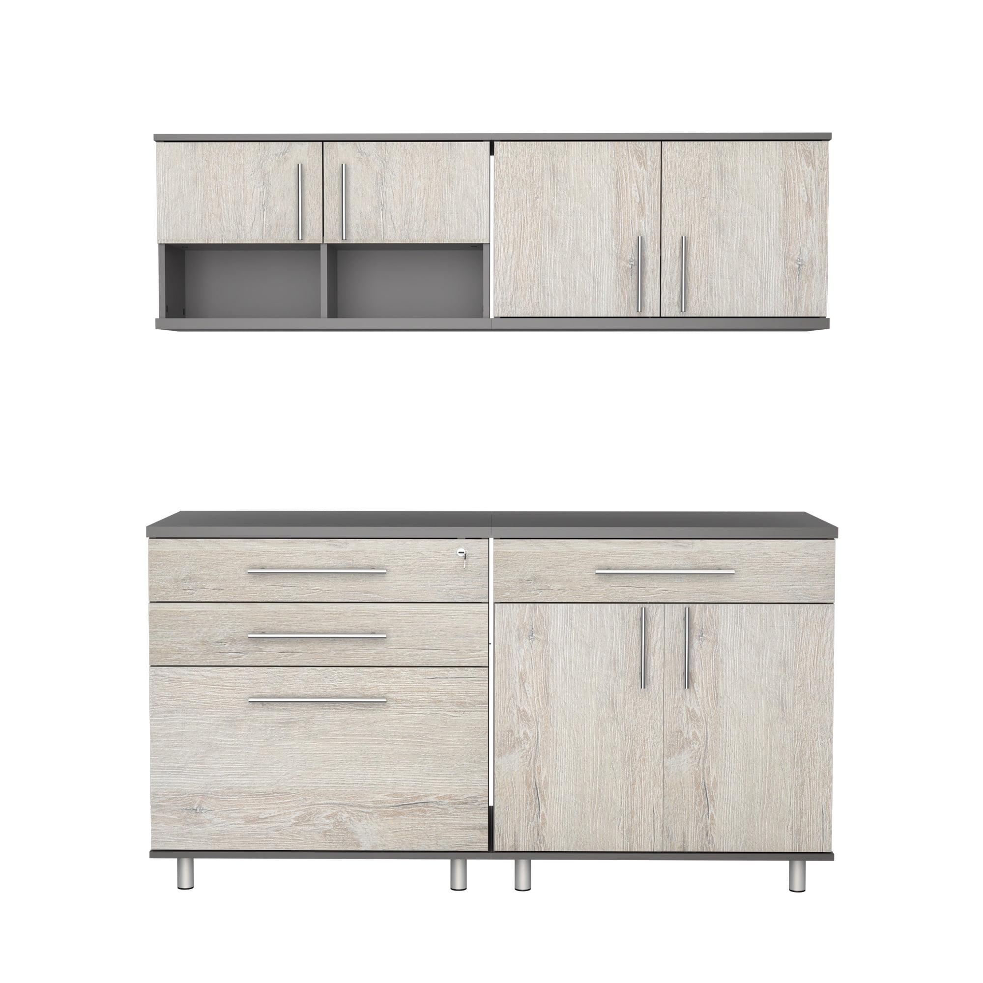 Inval America 4pc Garage Storage System, Chantilly & Dark Gray ...