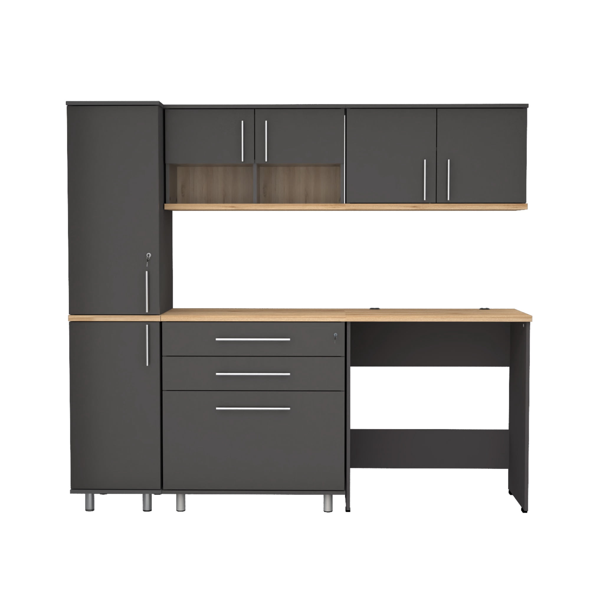 Inval America 5 pc Garage Storage System, Dark Gray & Maple - Walmart.com
