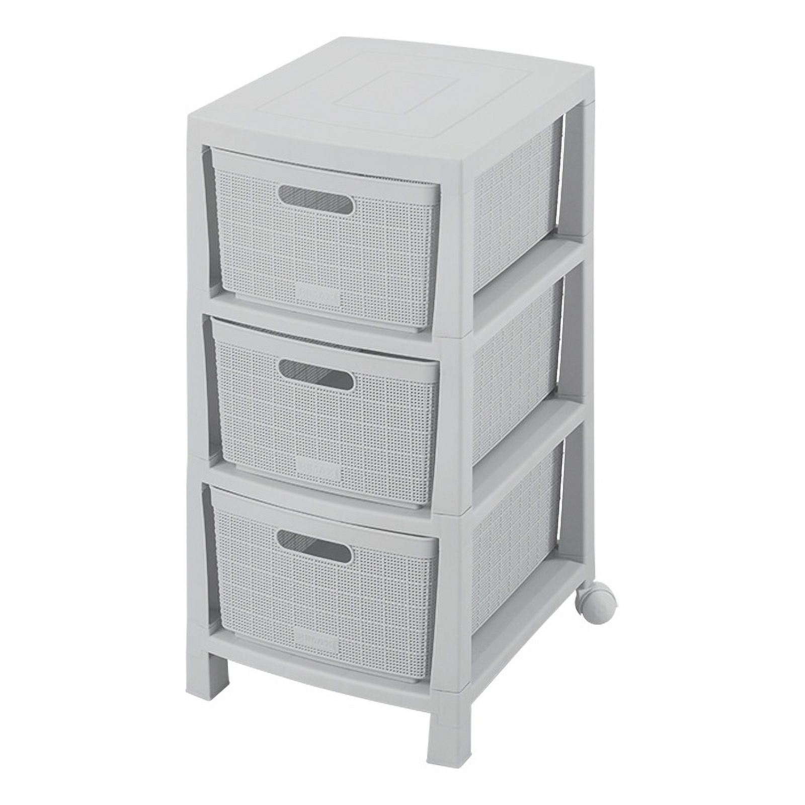 Inval America Rimax 3-Drawer Resin Storage Cabinet with Front Legs in ...