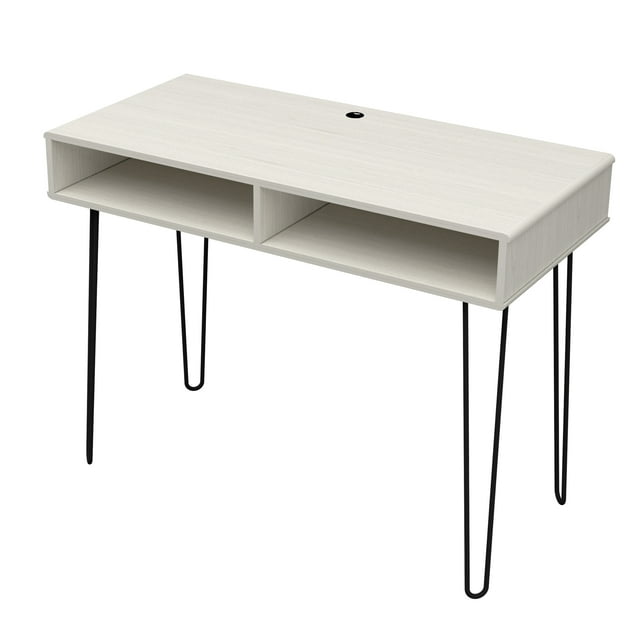 Inval Computer Desk with Open Storage in Washed Oak - Walmart.com