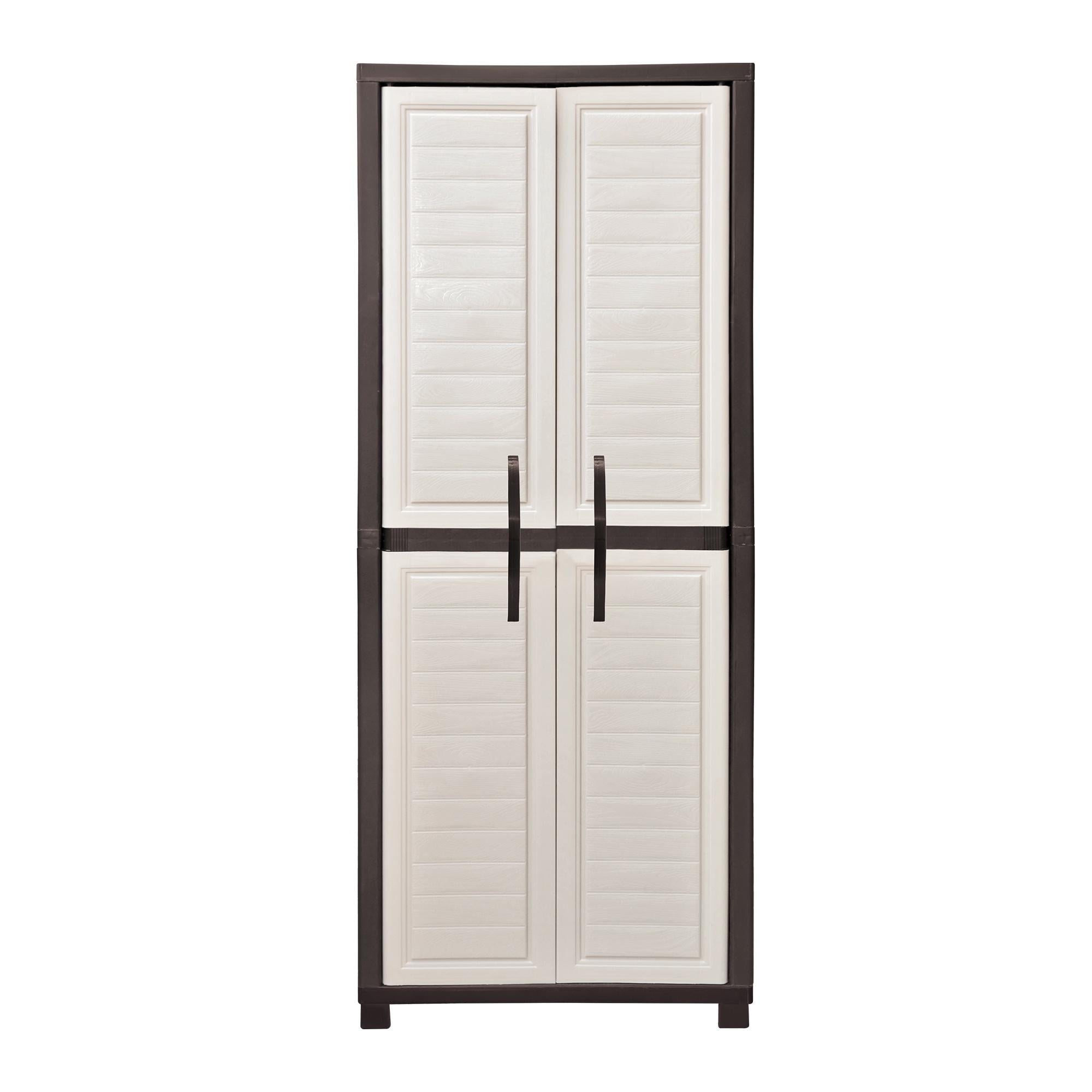 Inval Corsa Large 2-Door Garage Storage Cabinet in Beige/Espresso ...