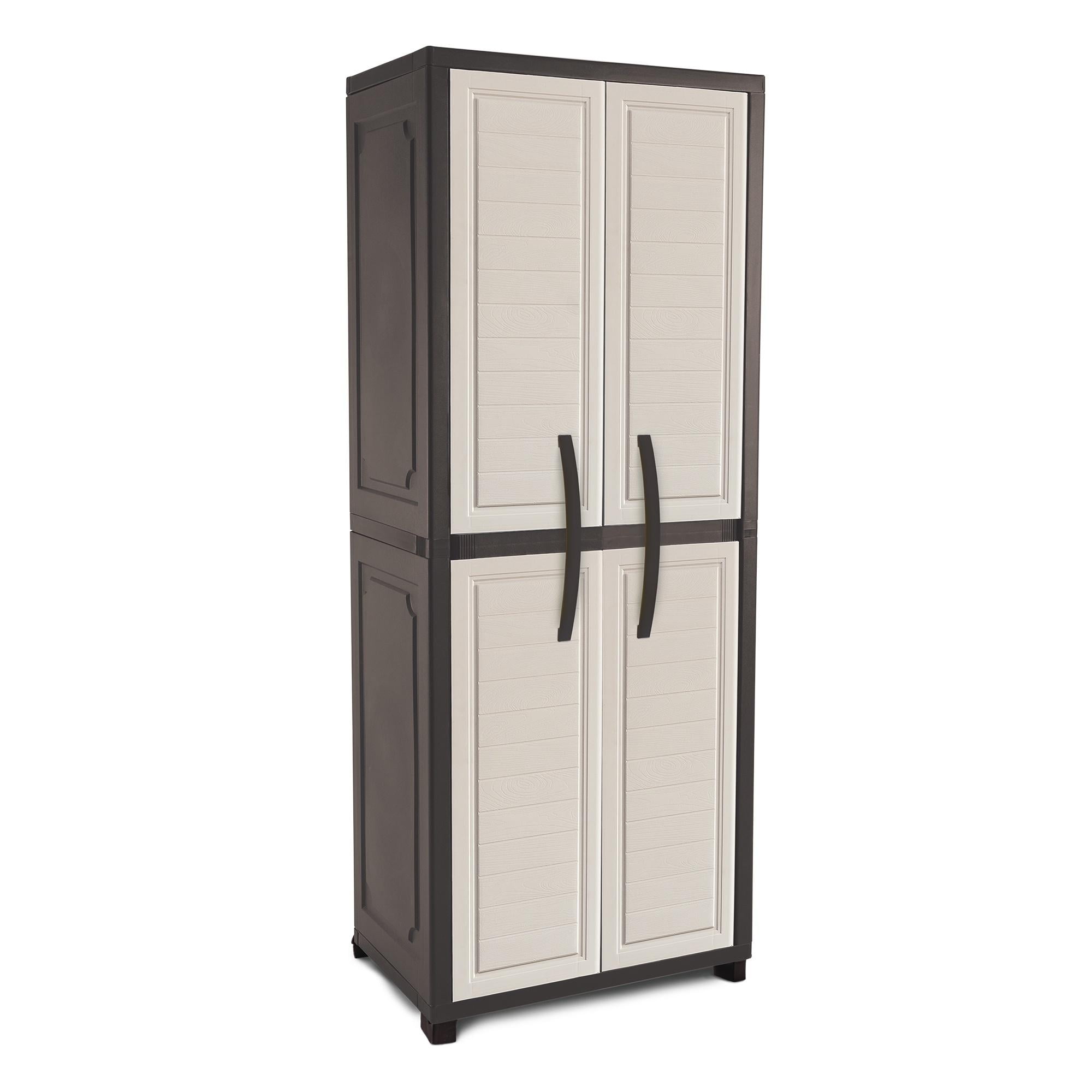 Inval Corsa Large 2-Door Garage Storage Cabinet in Beige/Espresso ...