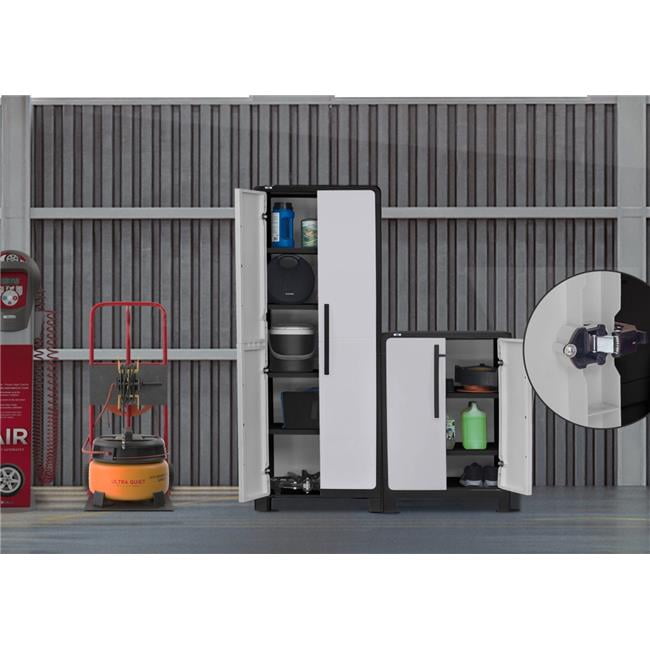Inval ECO 2-Piece Storage Cabinet Set in Gray/Black - Walmart.com
