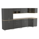 Inval Kratos 7-Piece Garage Cabinet Set, Dark Gray and Maple - Walmart.com