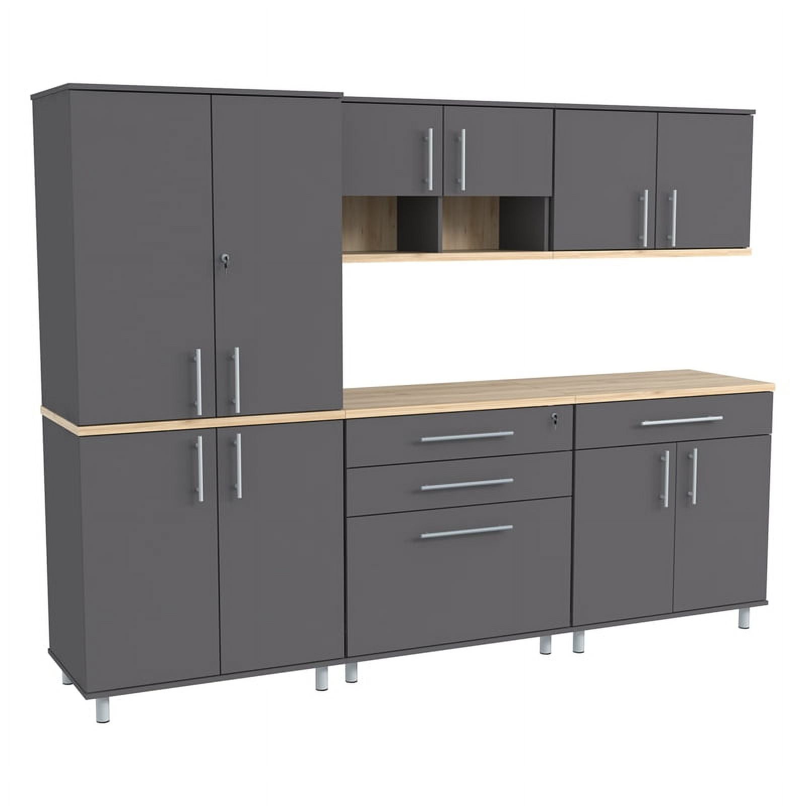 Inval Kratos 5-Piece Garage Cabinet Set, Tall Storage Utility with ...