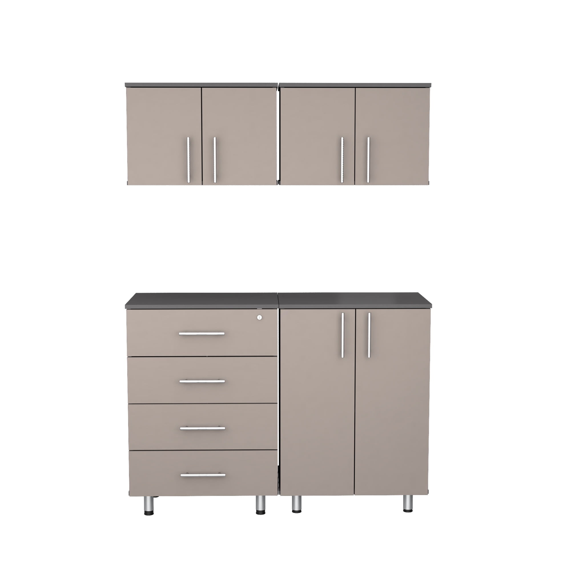 Inval Maestrik 4-Pc Garage Storage System, Taupe & Dark Gray - Walmart.com
