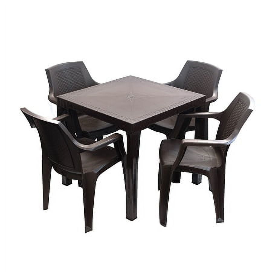 Inval Plastimas 5-Piece Outdoor Dining Chair and Table Set - Plastic ...