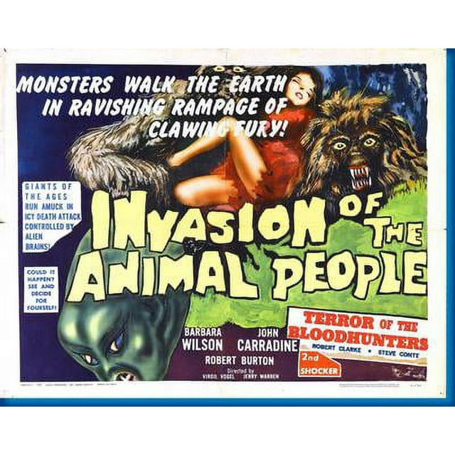 Invasion Of The Animal People Movie Poster Reprint Art decor 27inx40in ...