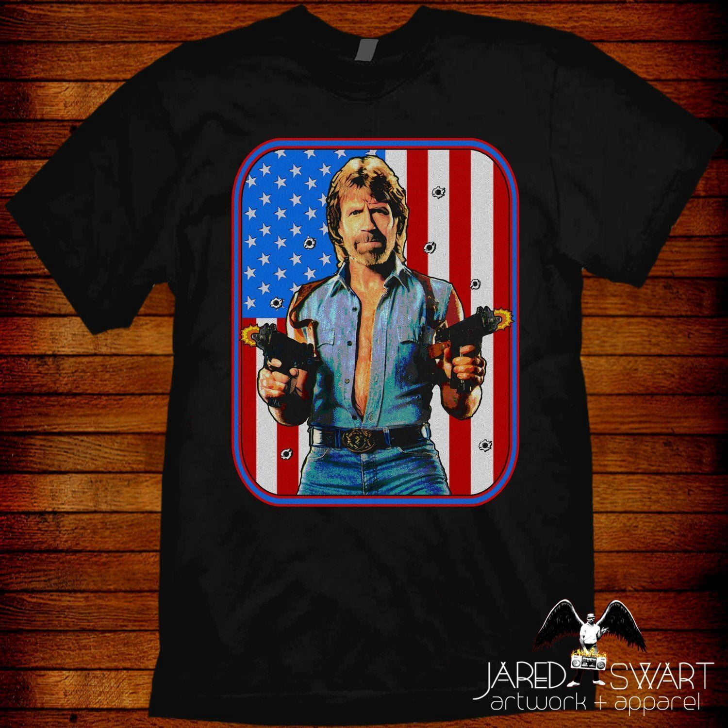 Invasion USA T-shirt based on the 1985 Chuck Norris 80s movie VHS ...