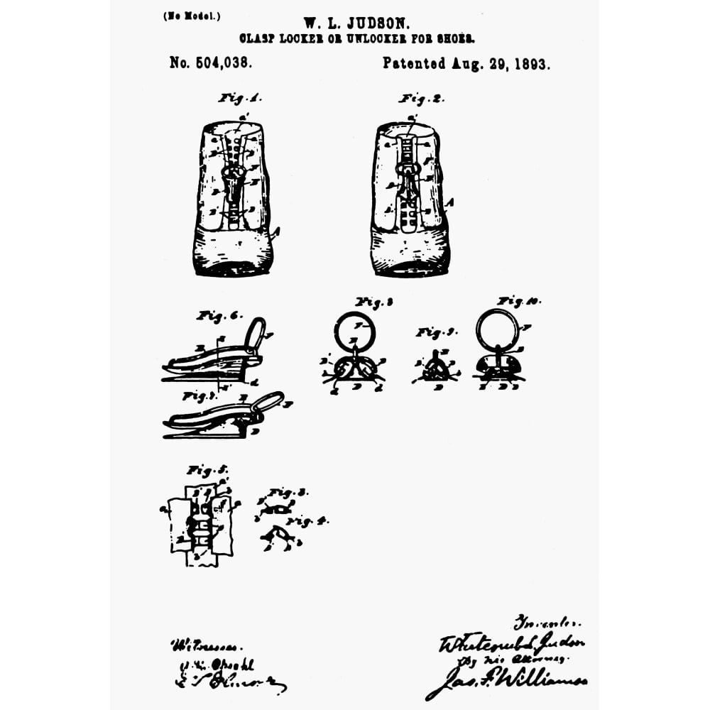 Invention Shoe Fastener. Ndrawing From The Patent Application Of ...