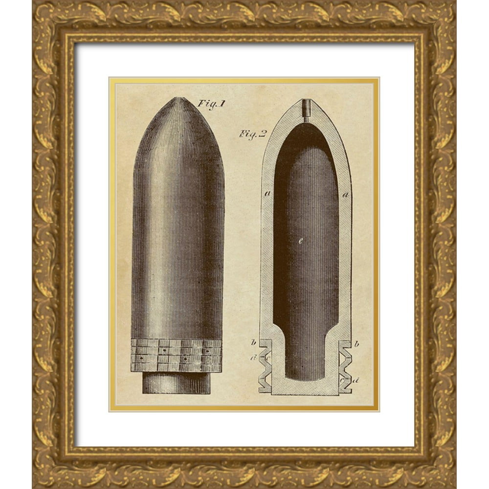 Inventions 12x14 Gold Ornate Wood Framed with Double Matting Museum Art ...