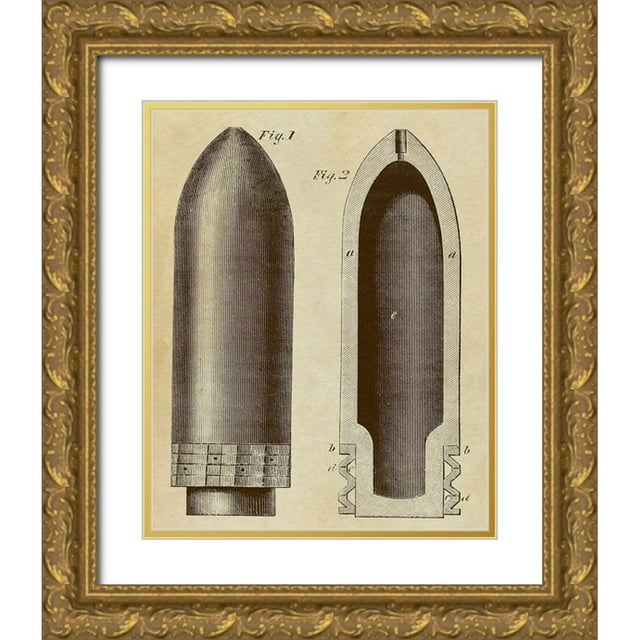 Inventions 12x14 Gold Ornate Wood Framed with Double Matting Museum Art ...