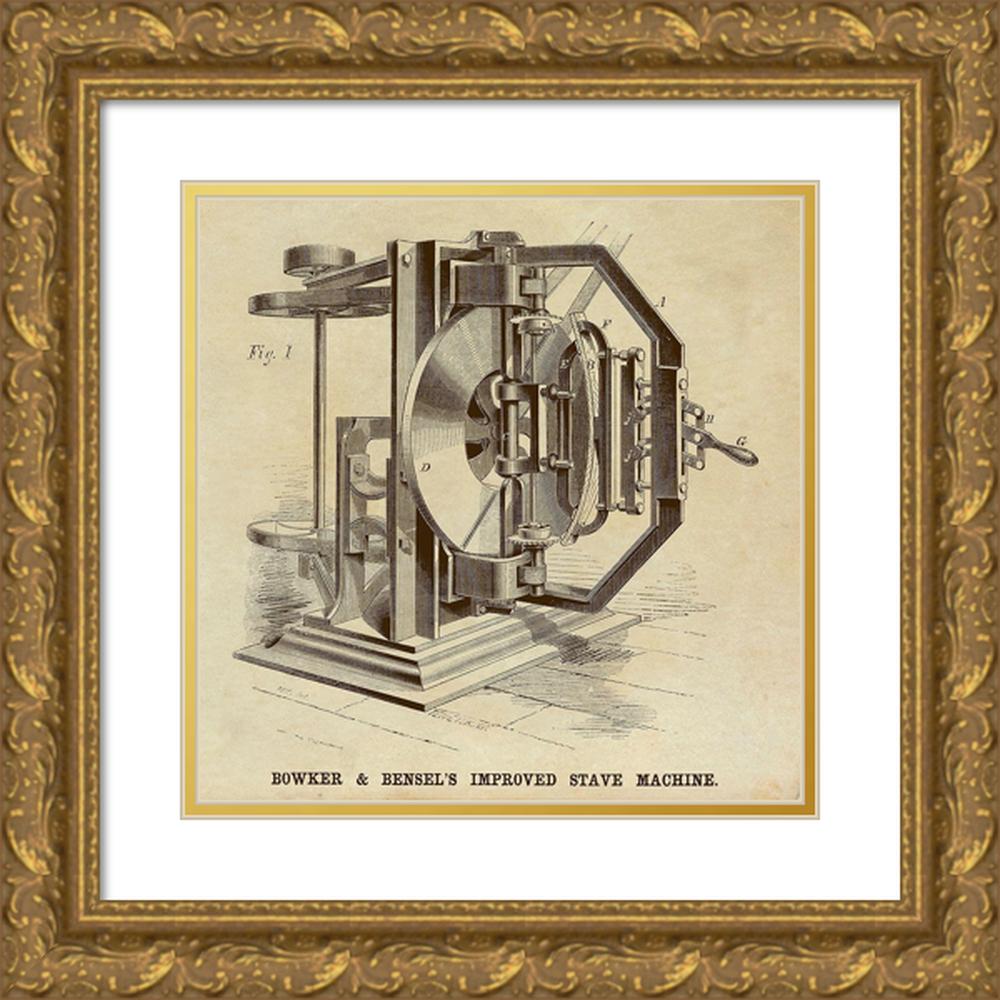 Inventions 15x15 Gold Ornate Wood Framed with Double Matting Museum Art ...