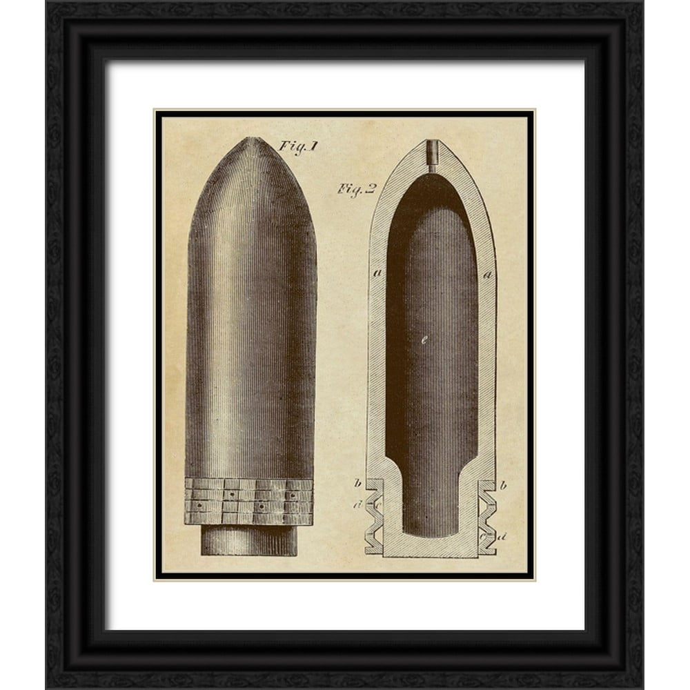 Inventions 15x18 Black Ornate Wood Framed with Double Matting Museum ...