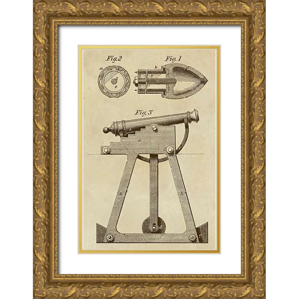 Inventions 17x24 Gold Ornate Wood Framed with Double Matting Museum Art ...