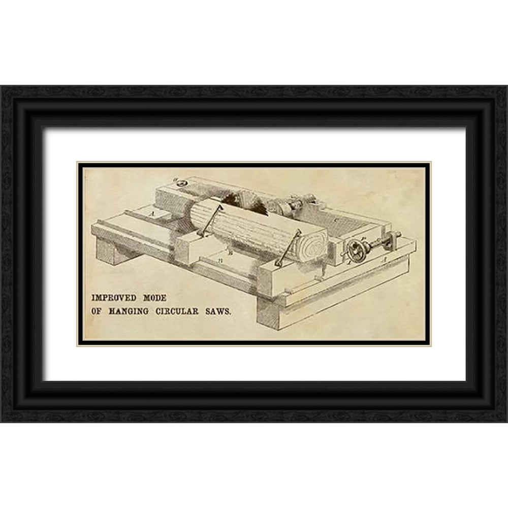 Inventions 18x11 Black Ornate Wood Framed with Double Matting Museum ...