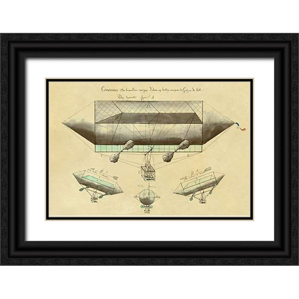 Inventions 18x13 Black Ornate Wood Framed with Double Matting Museum ...