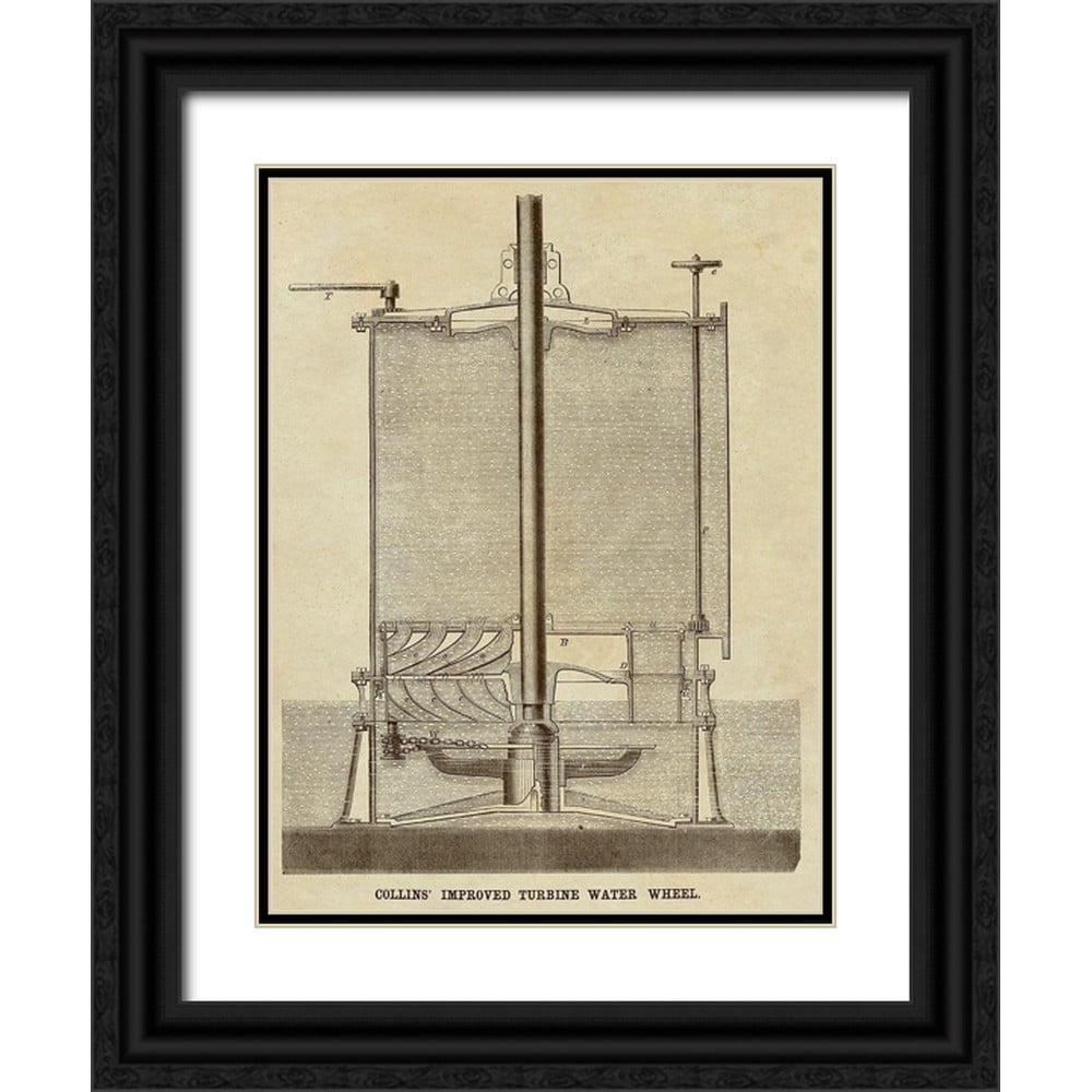 Inventions 19x24 Black Ornate Wood Framed with Double Matting Museum ...