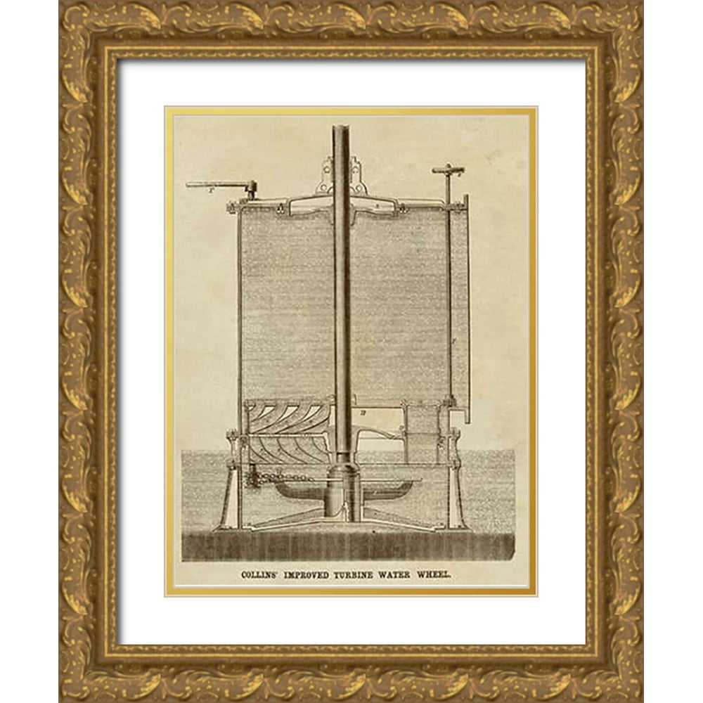 Inventions 19x24 Gold Ornate Wood Framed with Double Matting Museum Art ...