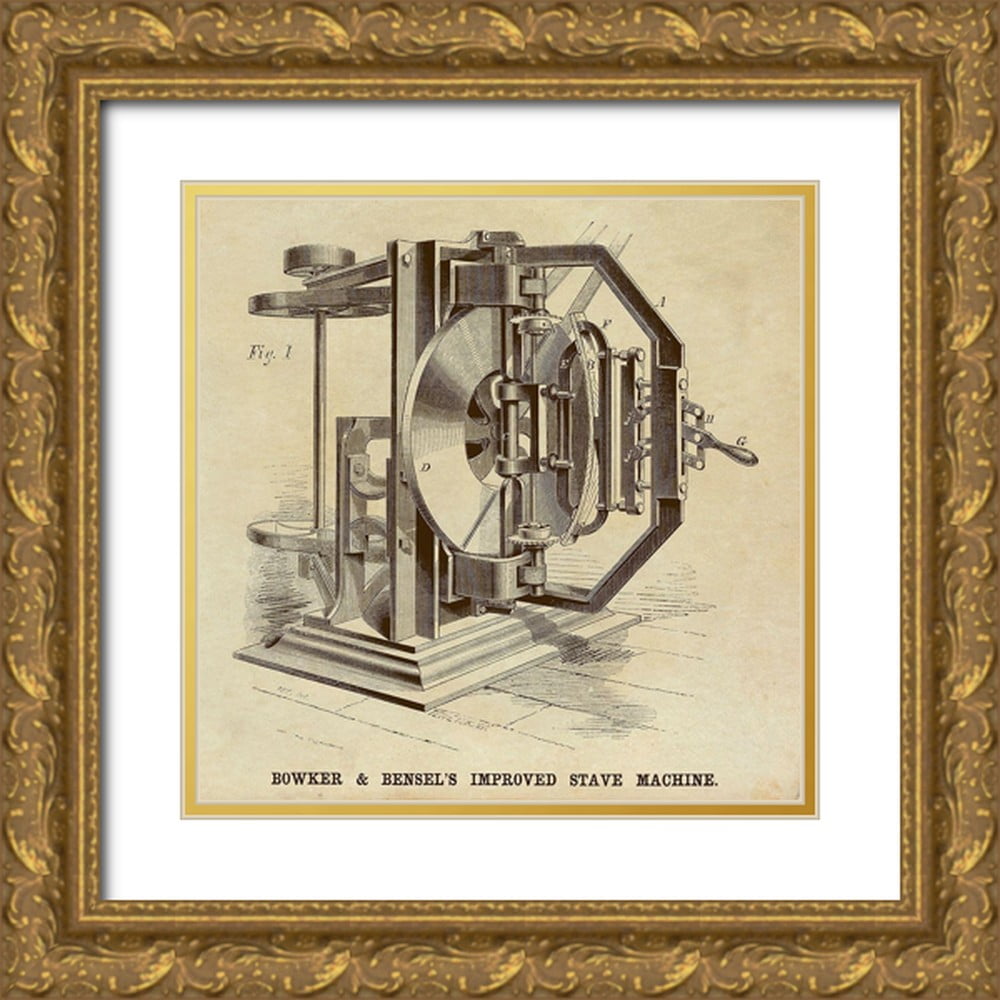 Inventions 20x20 Gold Ornate Wood Framed with Double Matting Museum Art ...
