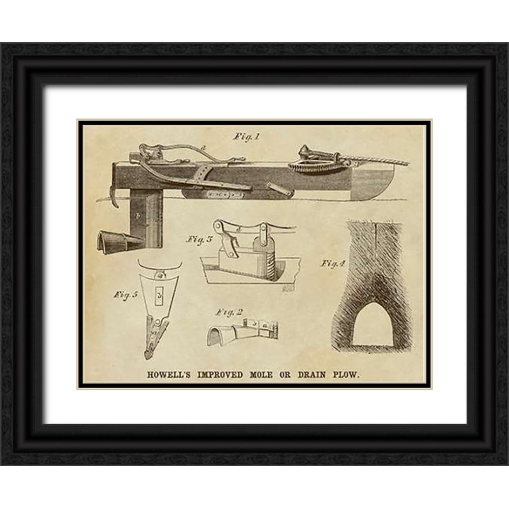 Inventions 32x25 Black Ornate Wood Framed with Double Matting Museum ...