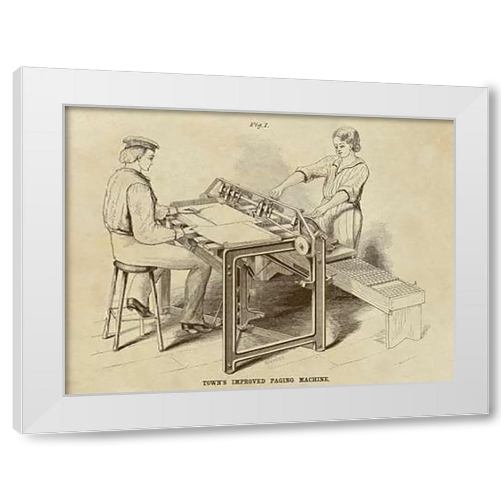 Inventions 4x14 White Modern Wood Framed Wall Art Titled - Towns ...