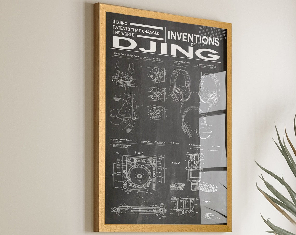 Inventions Of Djing Wall Decor: Stylish Art Poster For Music Room ...
