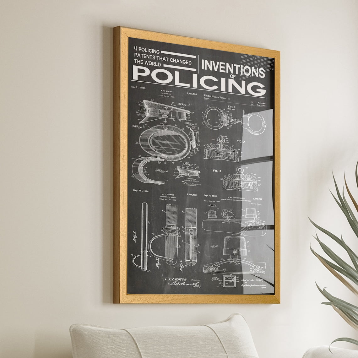 Inventions Of Policing Patent Poster: Unique Police Gift And Law ...