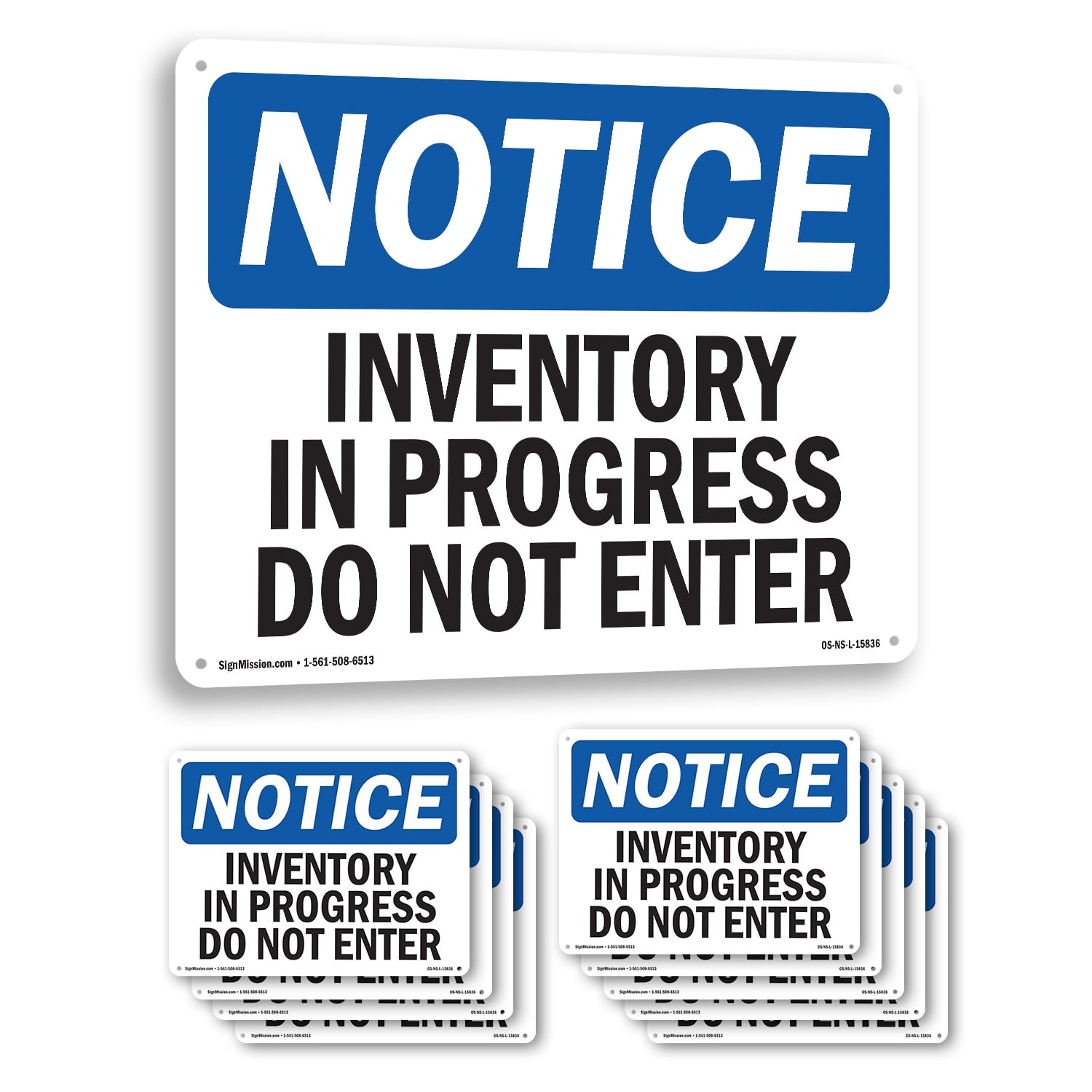 Inventory In Progress Do Not Enter OSHA Notice Aluminum Sign 10 Inch x ...