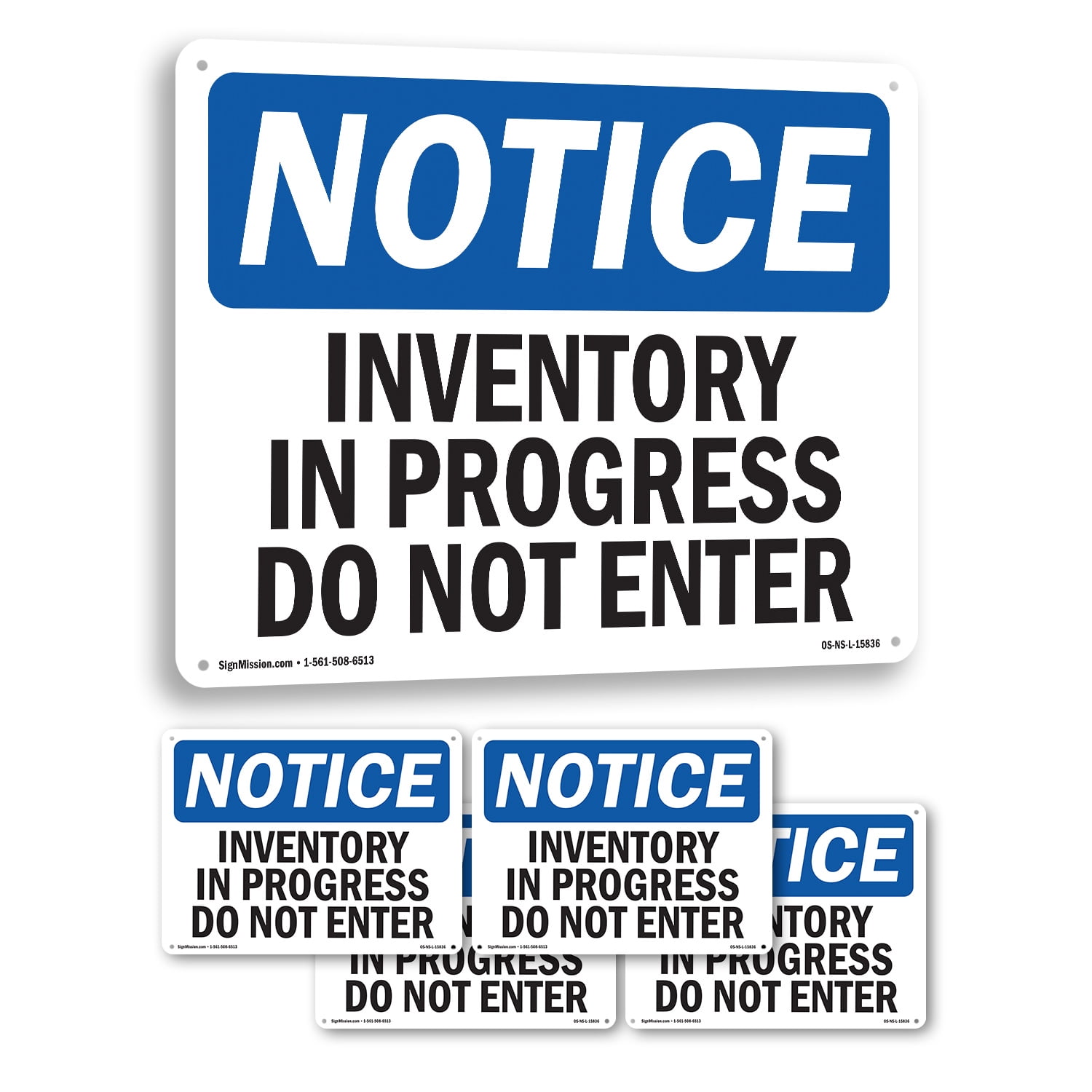 Inventory In Progress Do Not Enter OSHA Notice Aluminum Sign 24 Inch x ...