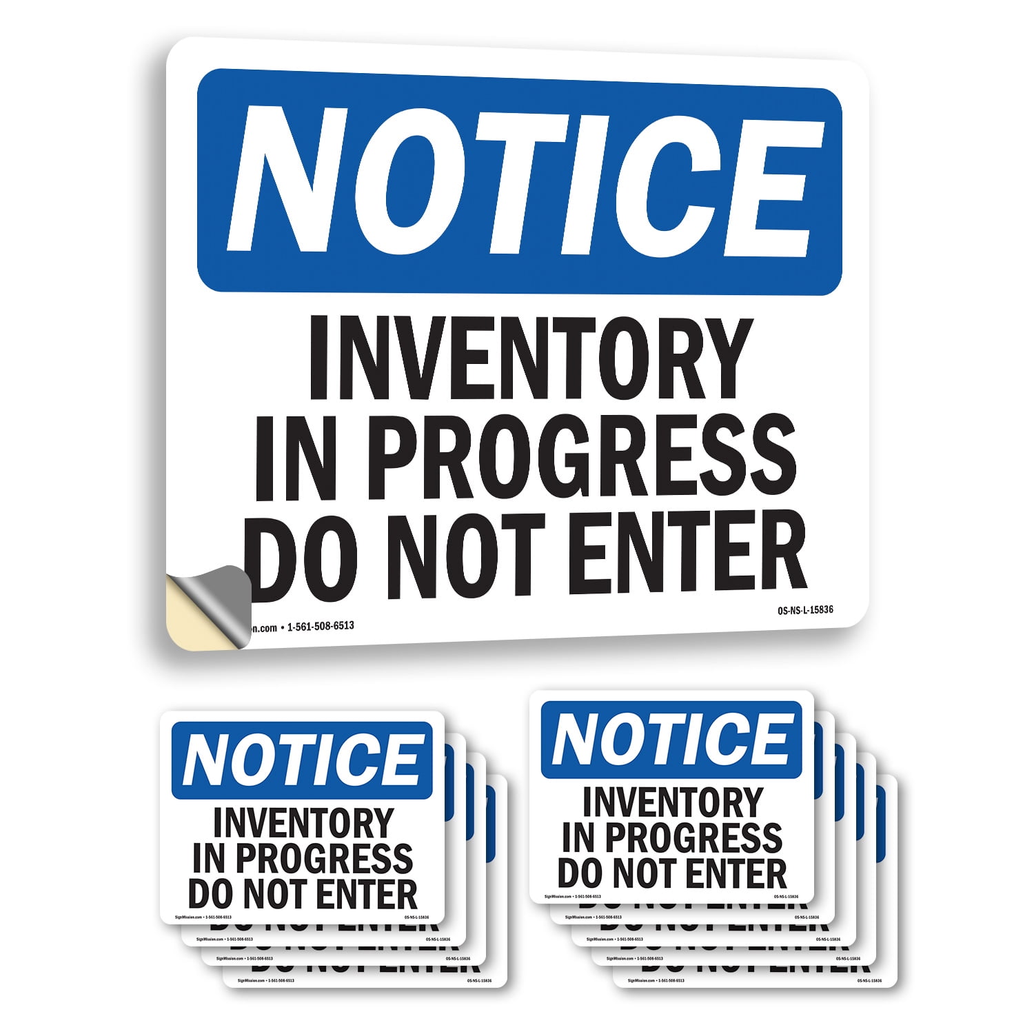 Inventory In Progress Do Not Enter OSHA Notice Vinyl Decal Label 10 ...