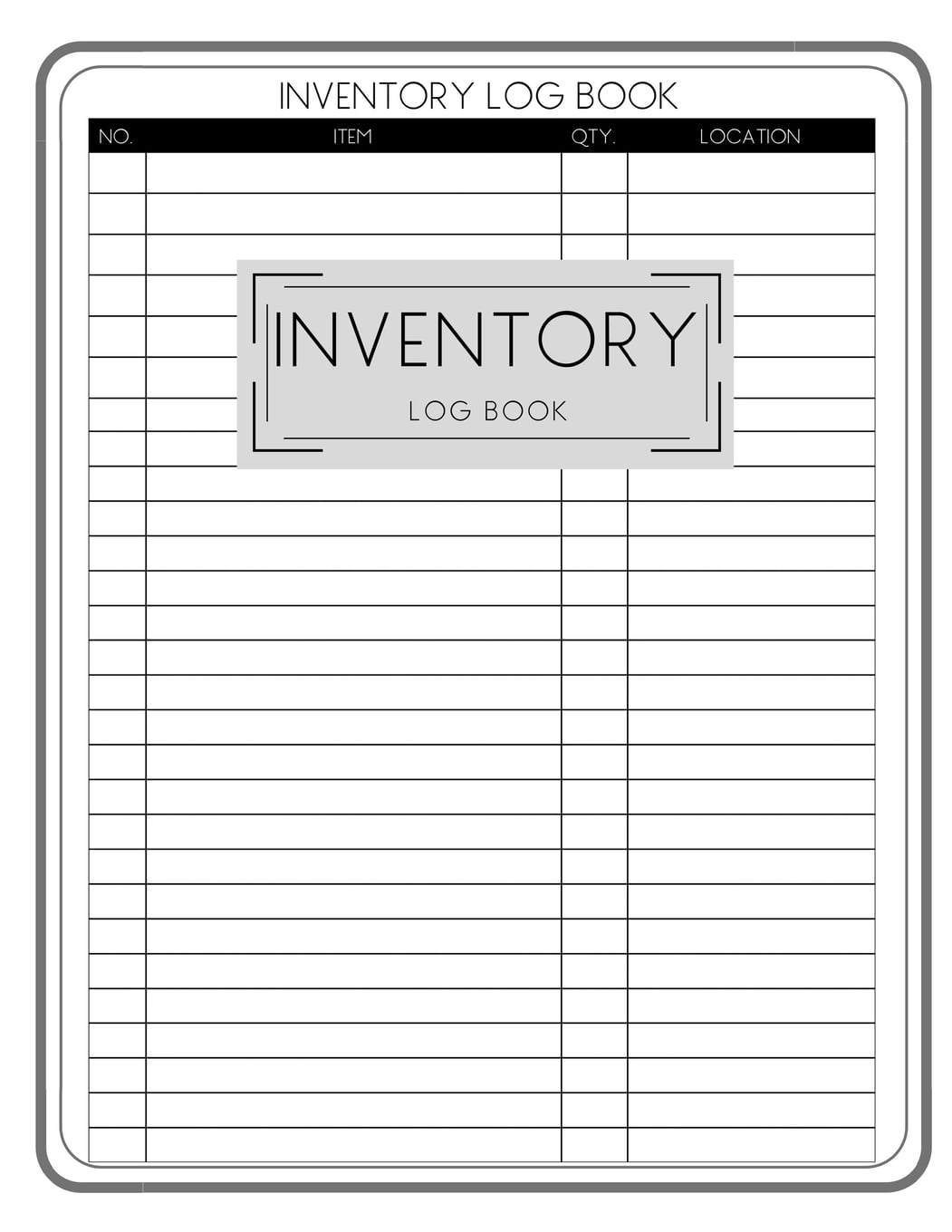 Inventory Log Book: Ledger; Large Print 106 Pages; Management Organizer ...