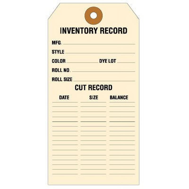 Inventory Record Carpet Tags. Printed on 10 Points Manila Stock with ...